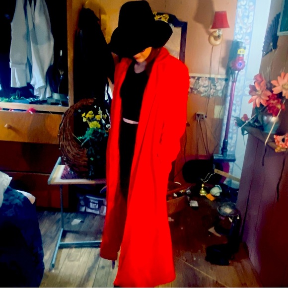 SHEIN | Jackets & Coats | Shein Ladies Long Red Trench Style Coat Sz 6 ...